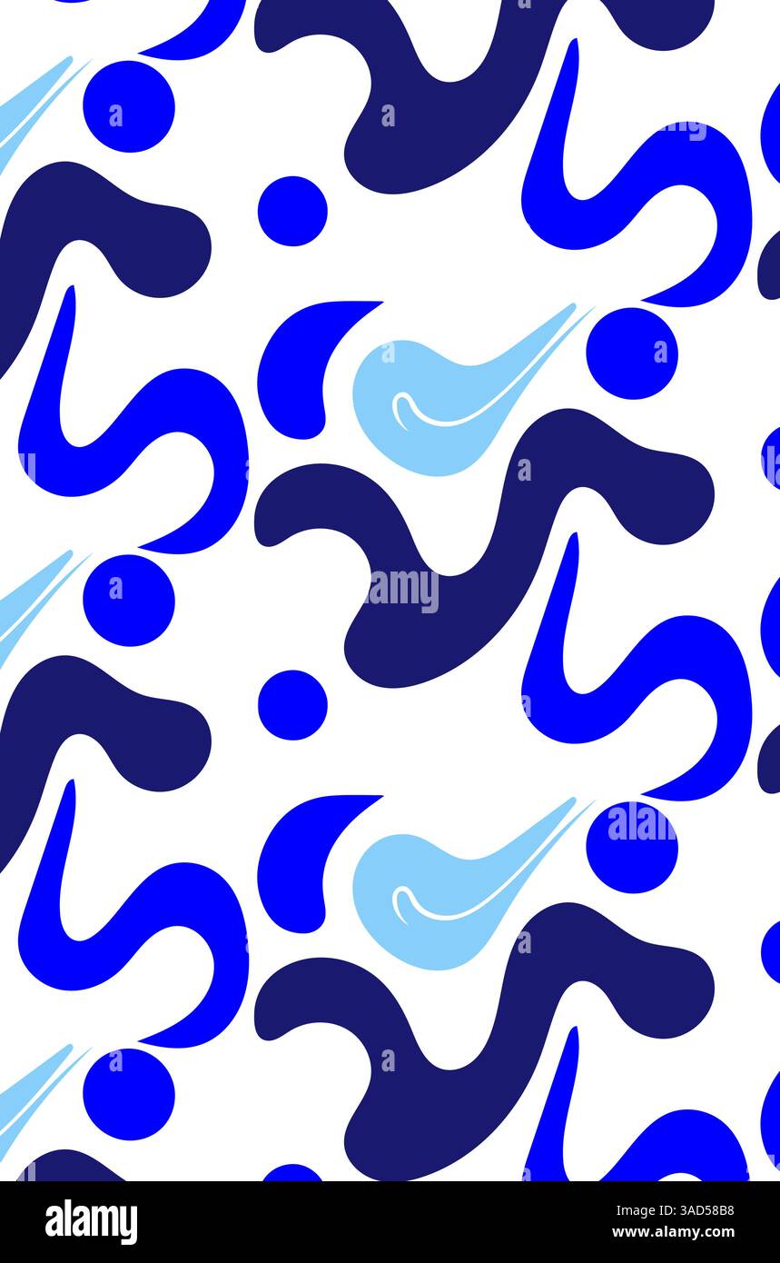 Abstract Blue and Black Fluid Pattern with Dots Vibrant Modern Design ...