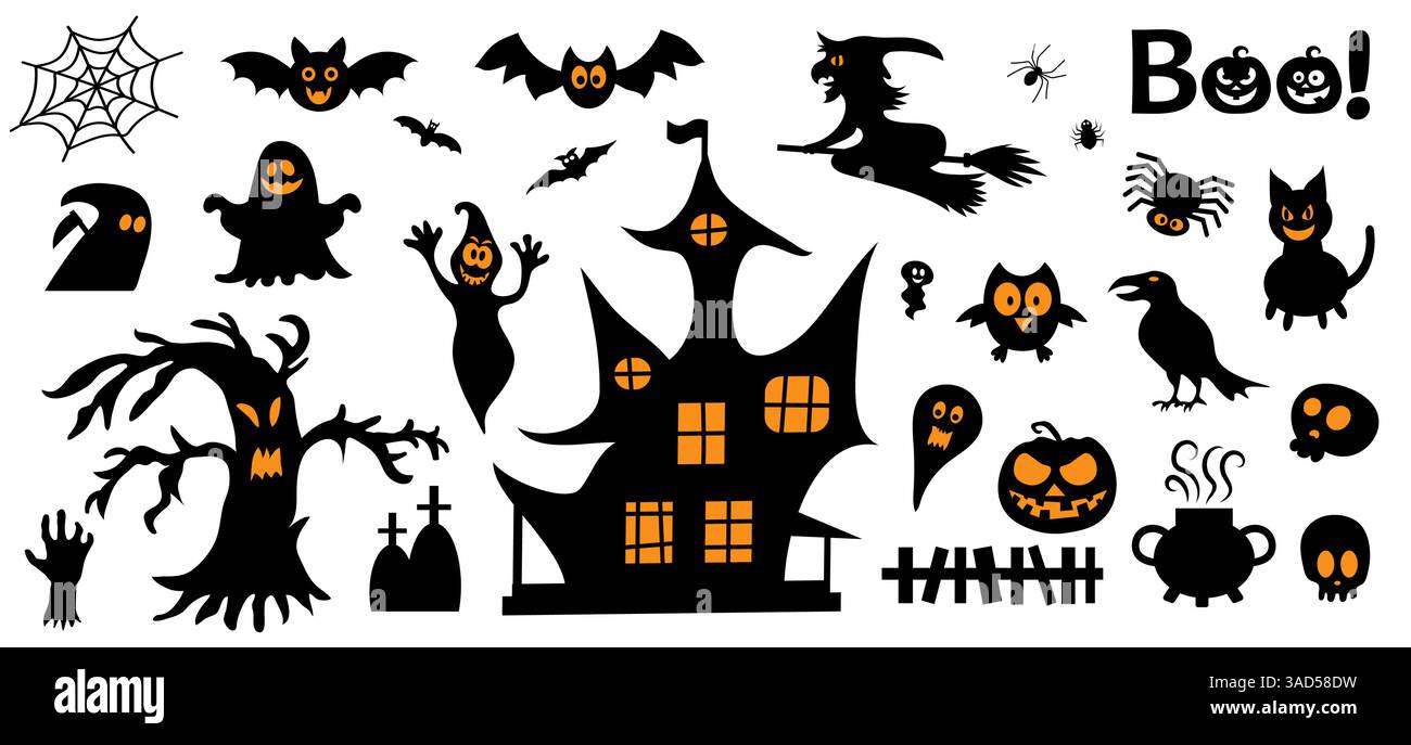 Spooky tree silhouettes Stock Vector Images - Alamy