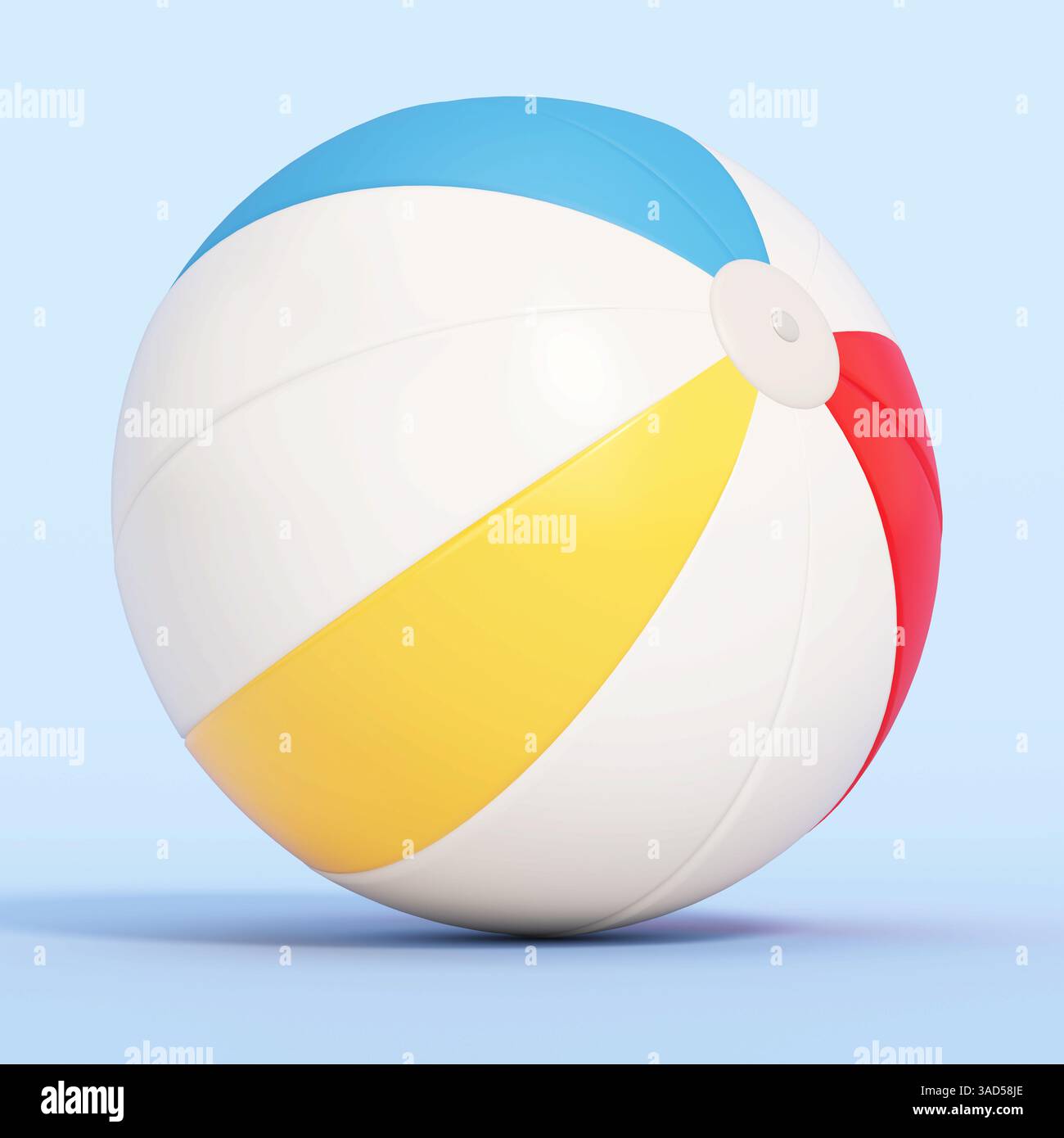 Cartoon beach ball isolated on blue background. 3D illustration Stock ...