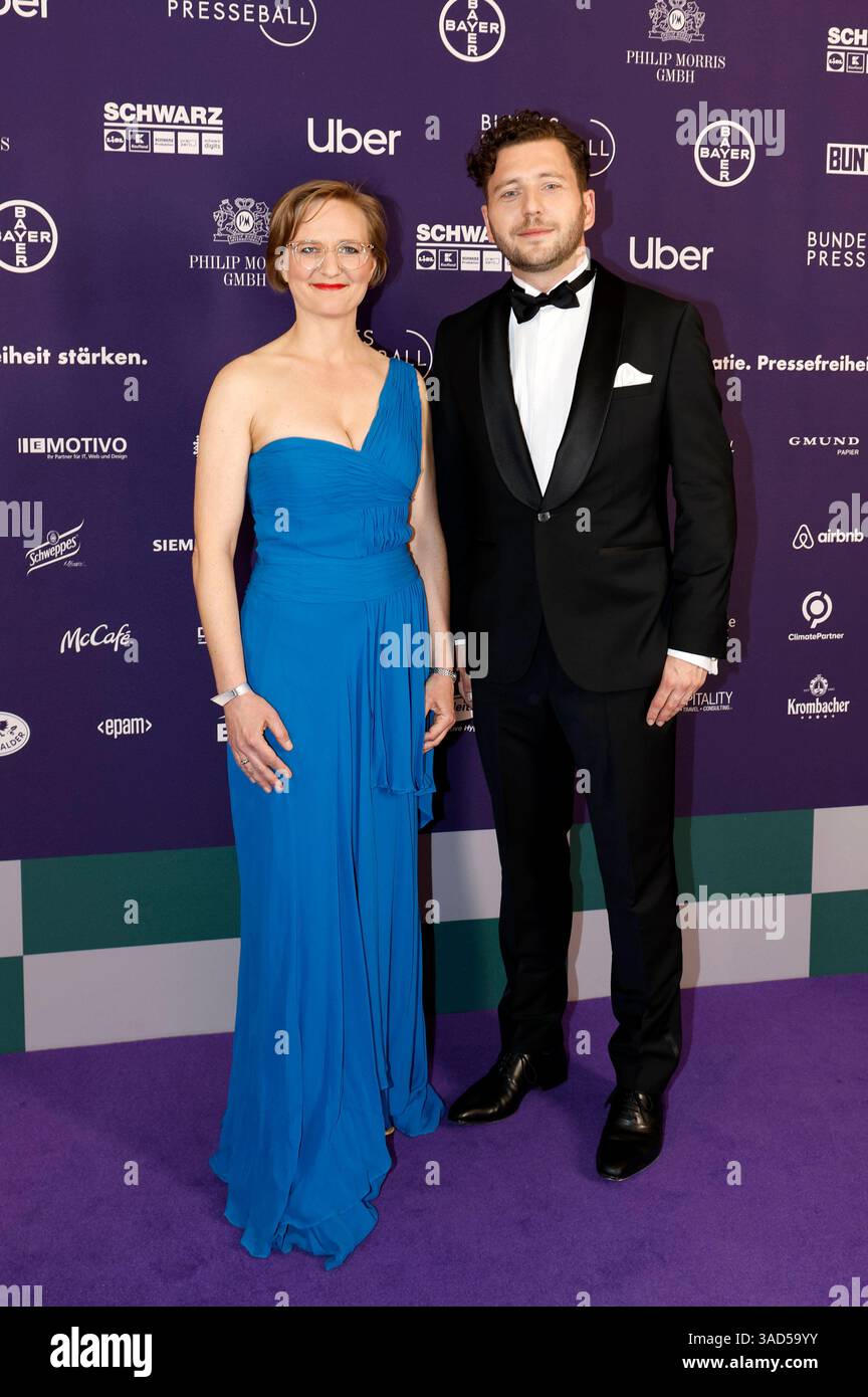 Franziska Brantner und Felix Banaszak beim 72. Bundespresseball 2025 im ...