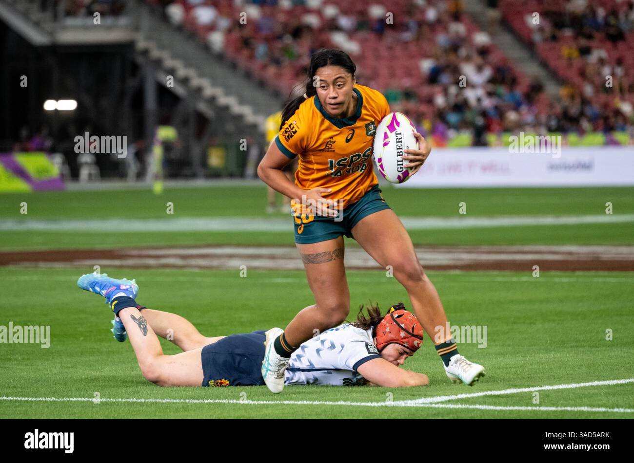 SINGAPORE, SINGAPORE. APRIL 5th 2025 HSBC Singapore 7s Rugby Australia ...