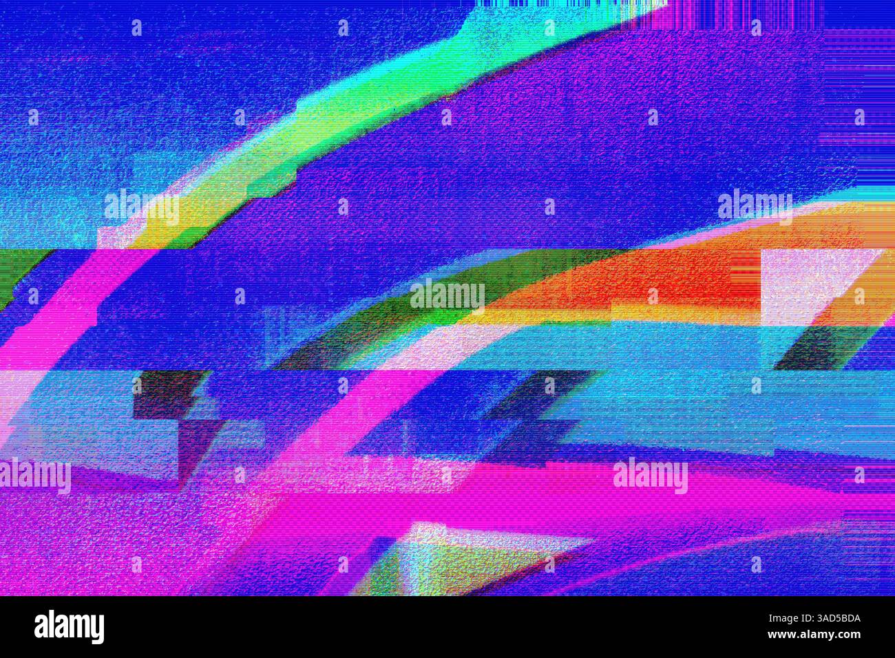 Vibrant Glitch Art in Neon Pink, Blue, Green for Retro 90s, Y2K ...