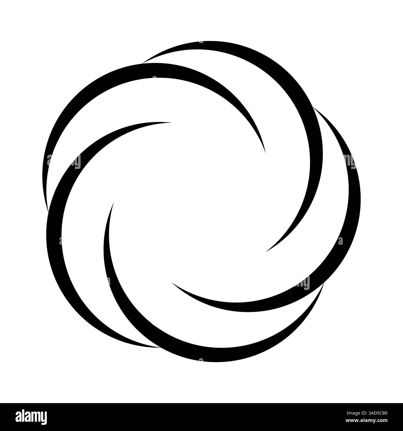 Dynamic Swirl Symbol Icon, Intertwined Crescents Dynamic Circular Hypnotic Spiral Stock Vector ...
