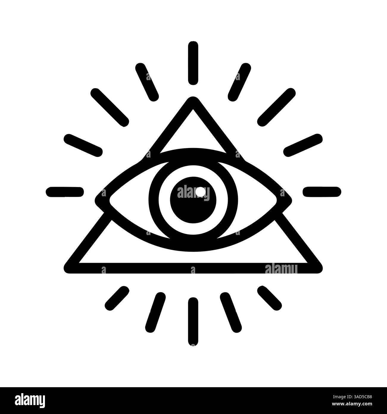 Mystic All Seeing Eye Triangle with Rays Symbol Awareness Spirituality ...