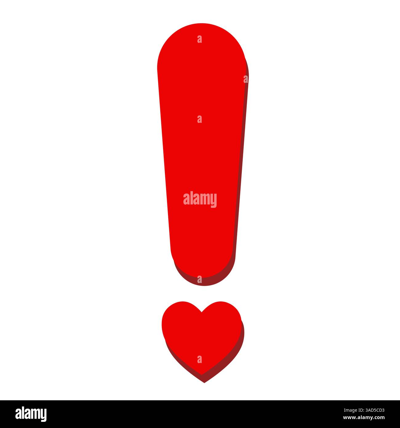 Red Heart Exclamation Point Love Warning, Attention, Passion Stock ...