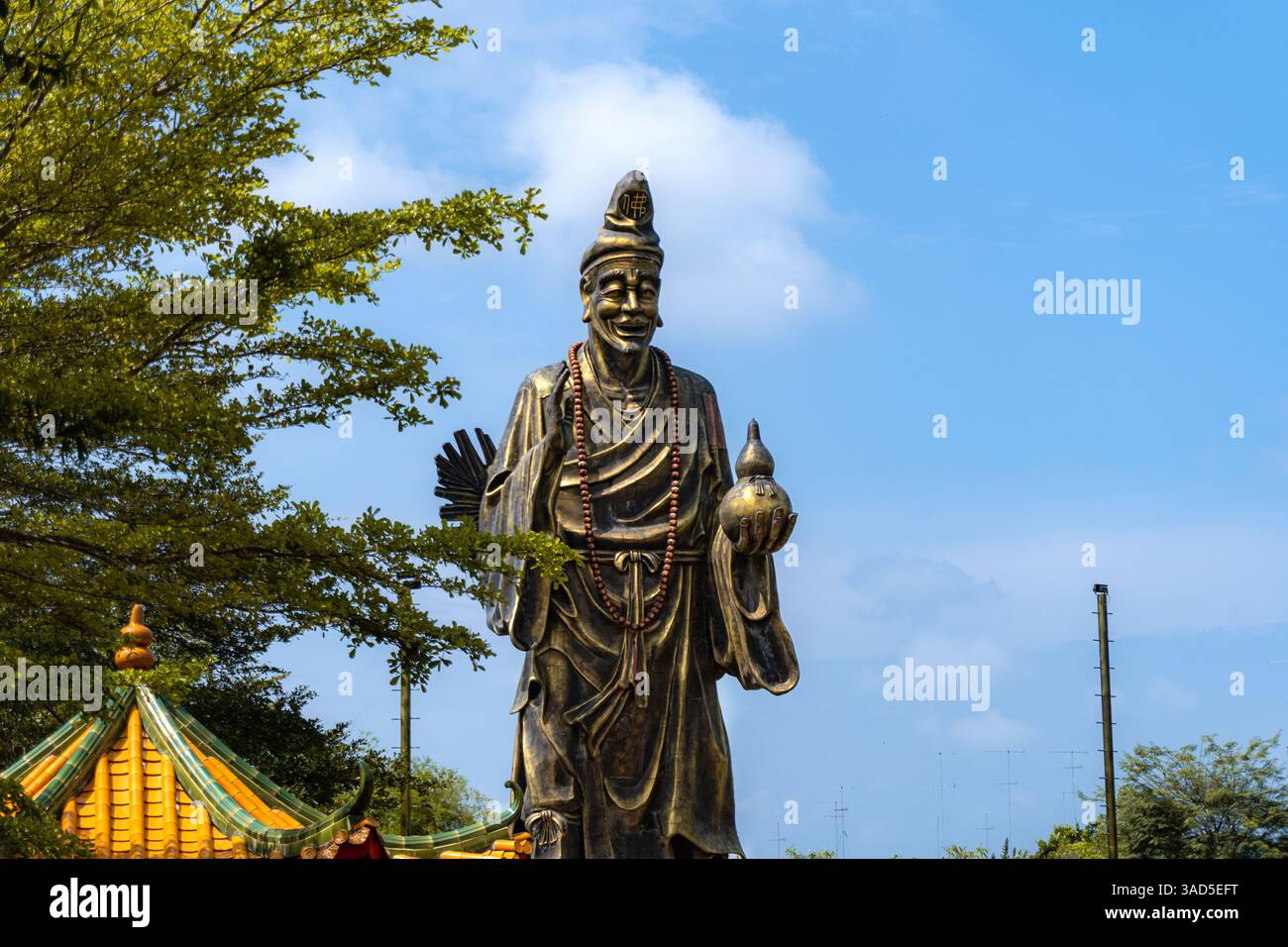 Ji Gong Statue Rising Above Temple Roof in Yong Peng, Johor, Malaysia ...