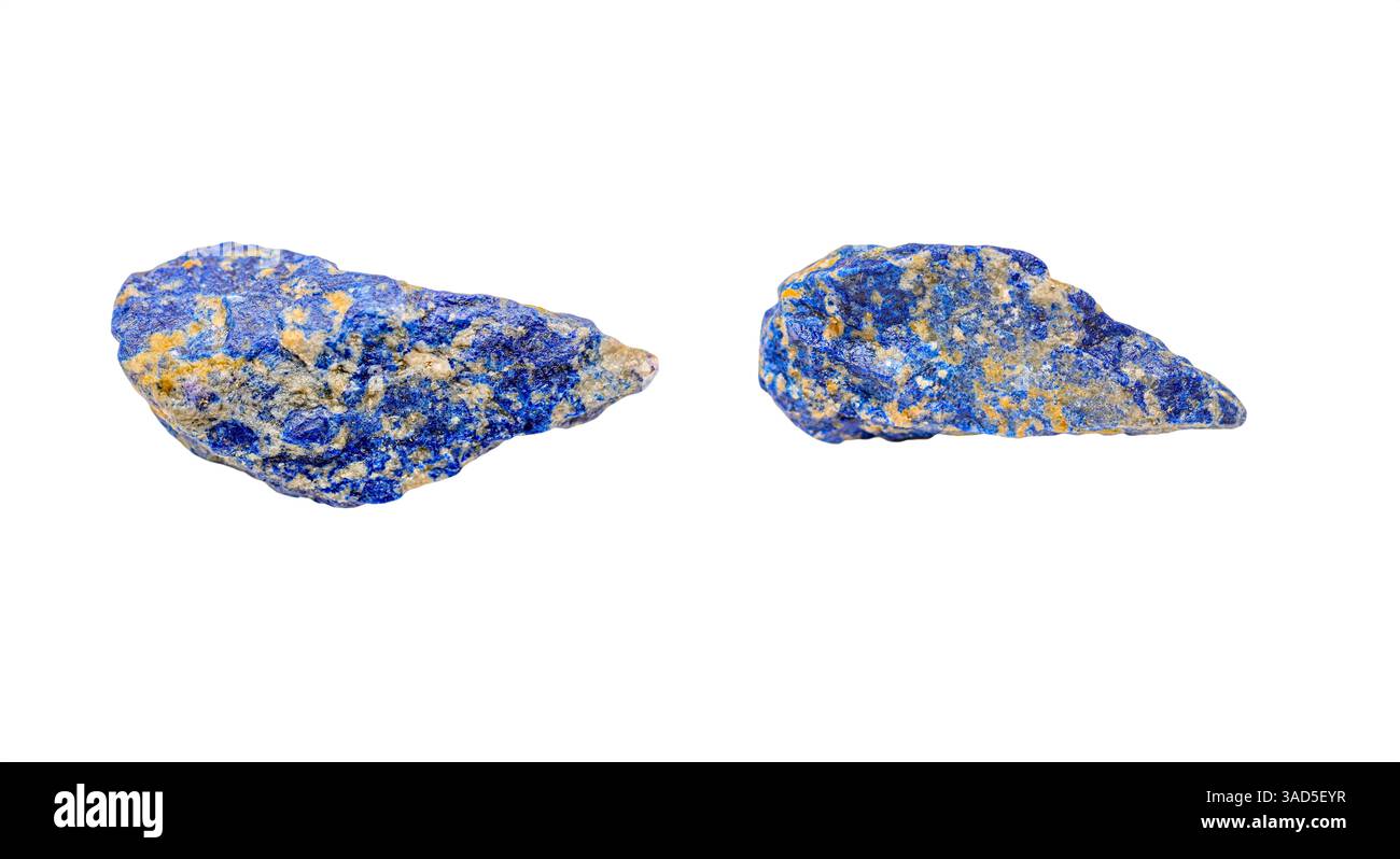 Two pieces of unpolished lazurite or Azure spar from Afghanistan ...