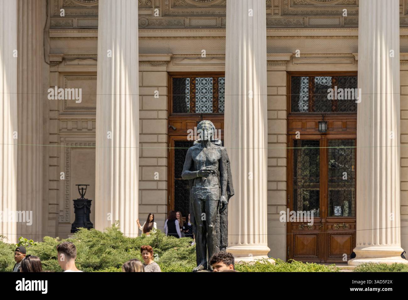 Bucharest, Romania. The statue of romanian national poet, Mihai ...