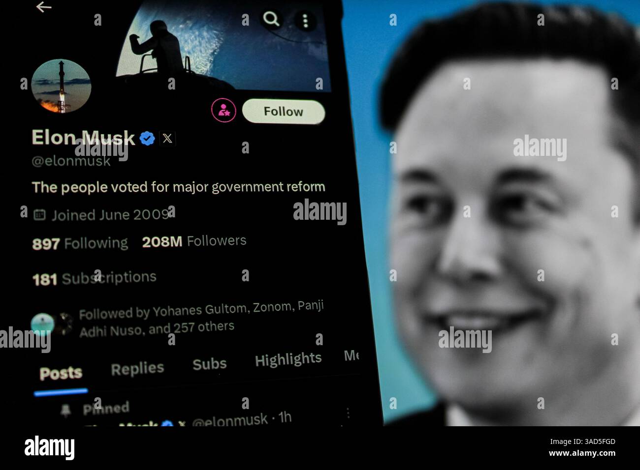 Indonesia. 21st Dec, 2024. In this photo illustration, Elon Musk X ...