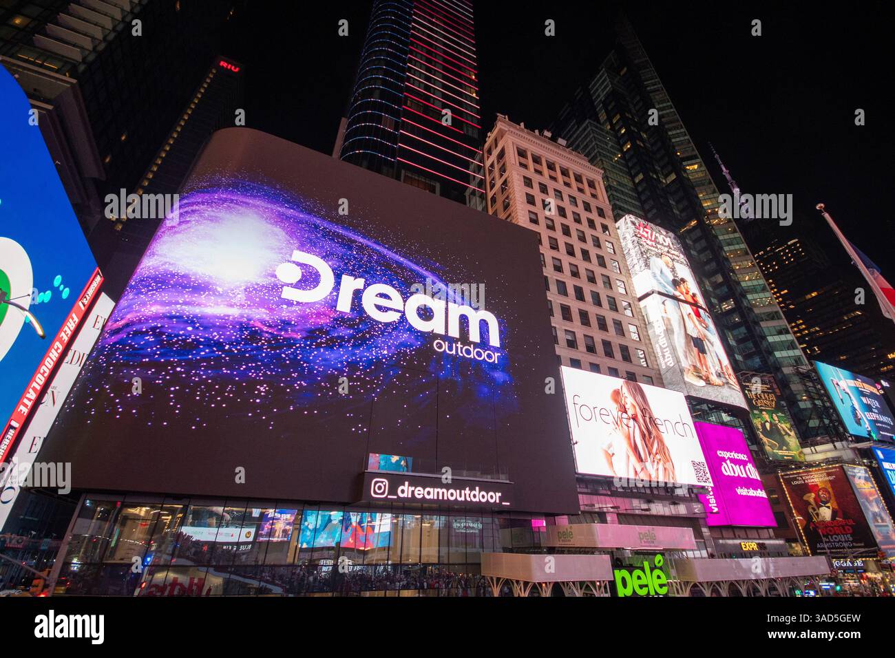 Illuminated advertisement billboards in Times Square, Manhattan, New ...