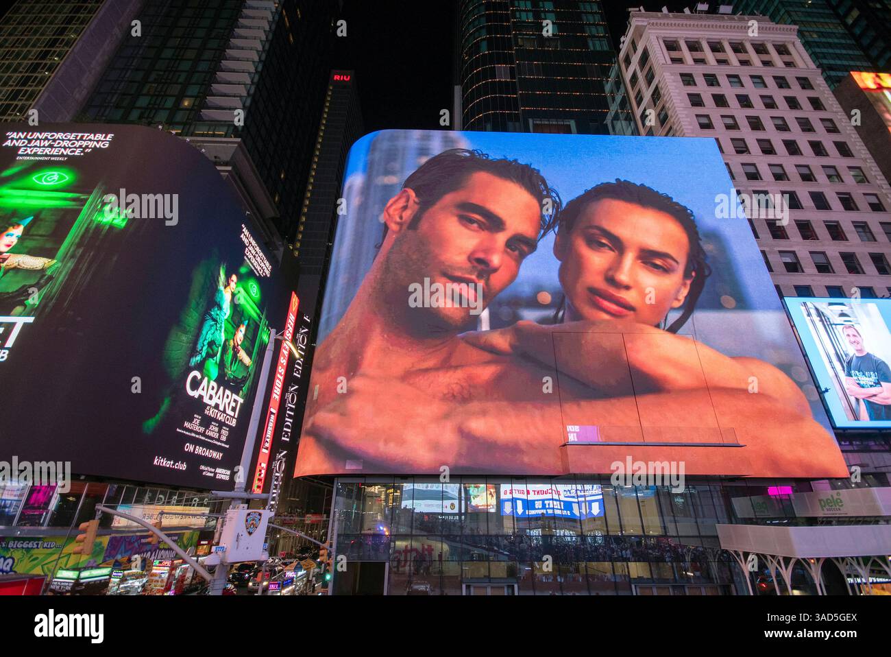 Illuminated advertisement billboards in Times Square, Manhattan, New ...