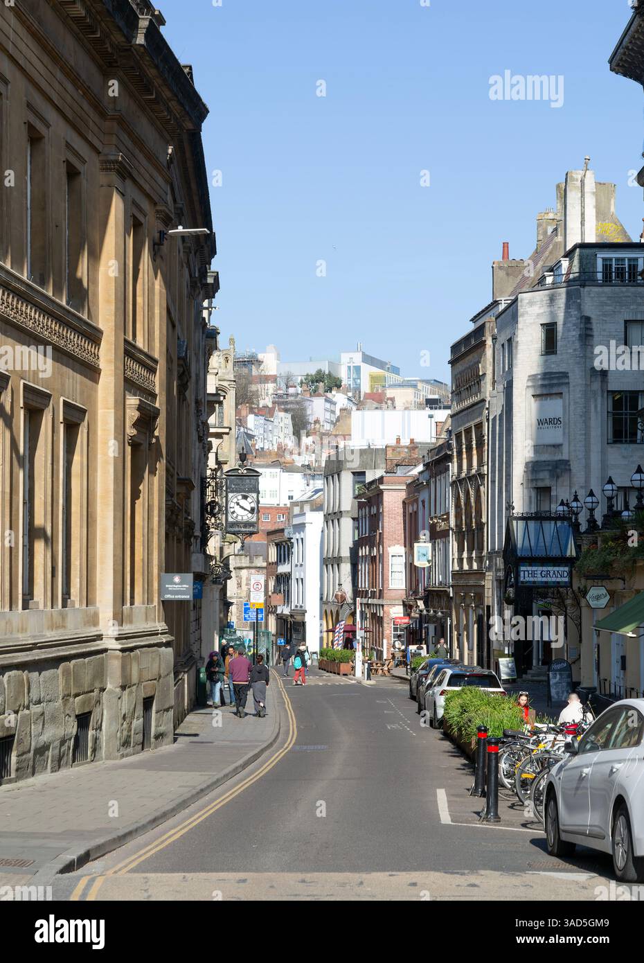 The Grand Hotel and historic buildings in Broad Street, city centre of ...
