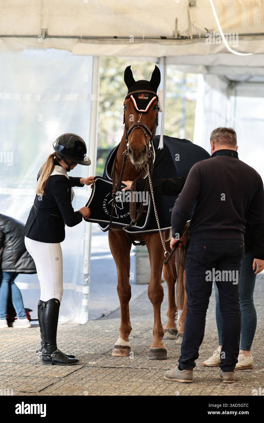 Alice Laine of France with Emerald Sitte during the prize giving ...