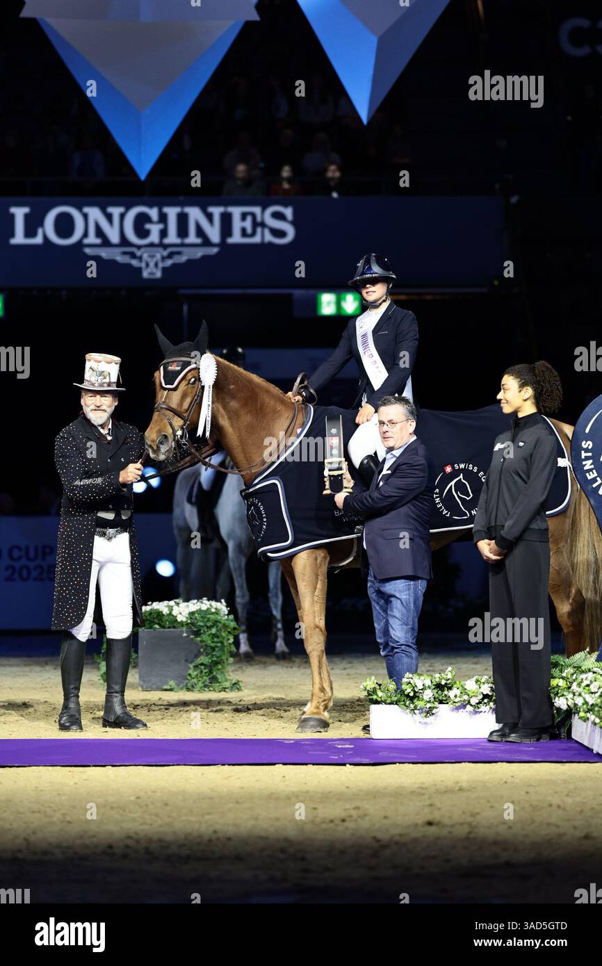 Alice Laine of France with Emerald Sitte during the prize giving ...