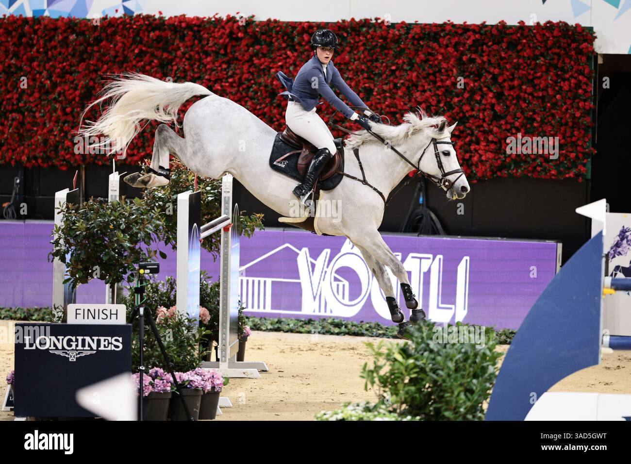 Eva Saker of Switzerland with L.B. Crumble during the Prize of Swiss ...