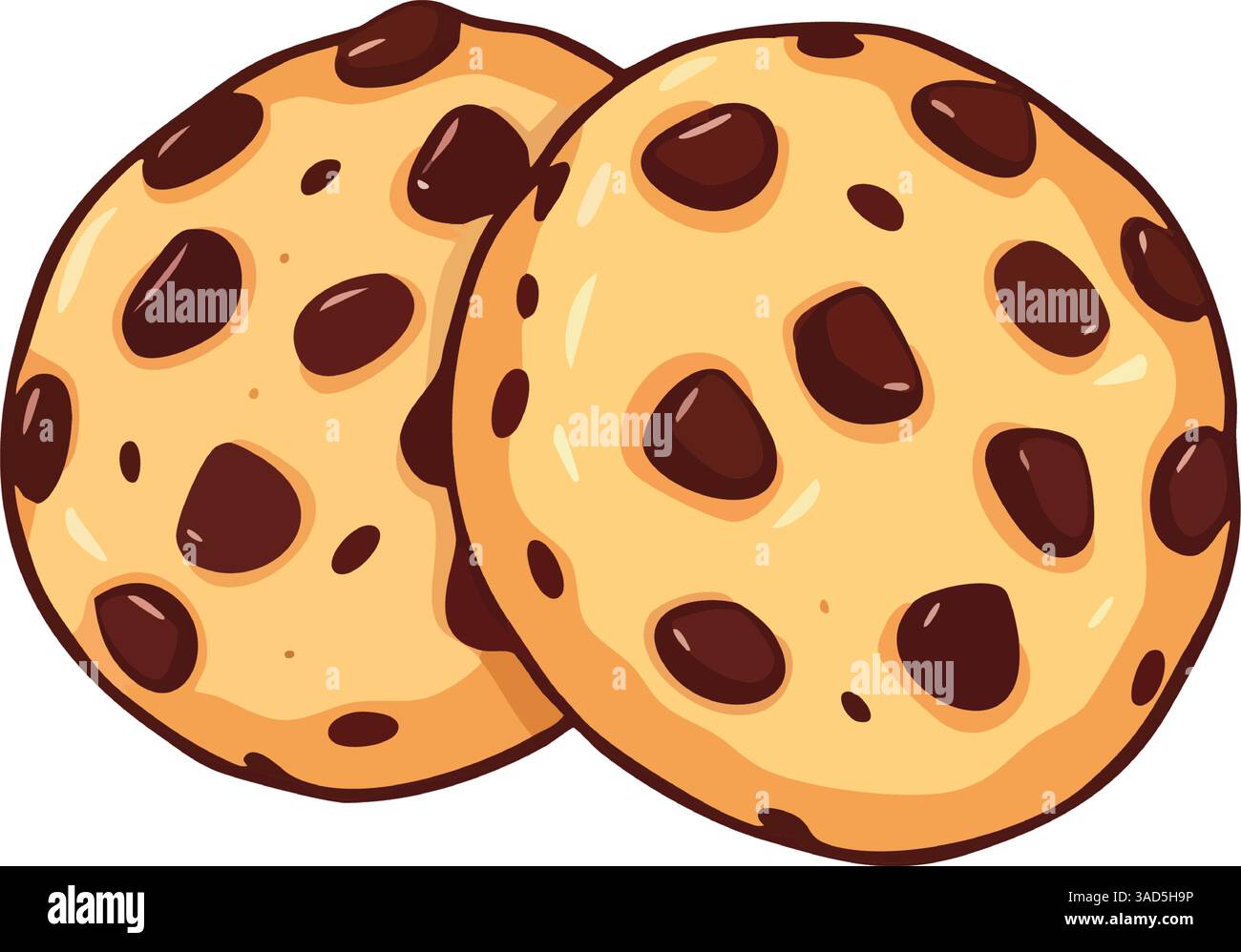 Two delicious chocolate chip cookies stacked together, featuring a ...