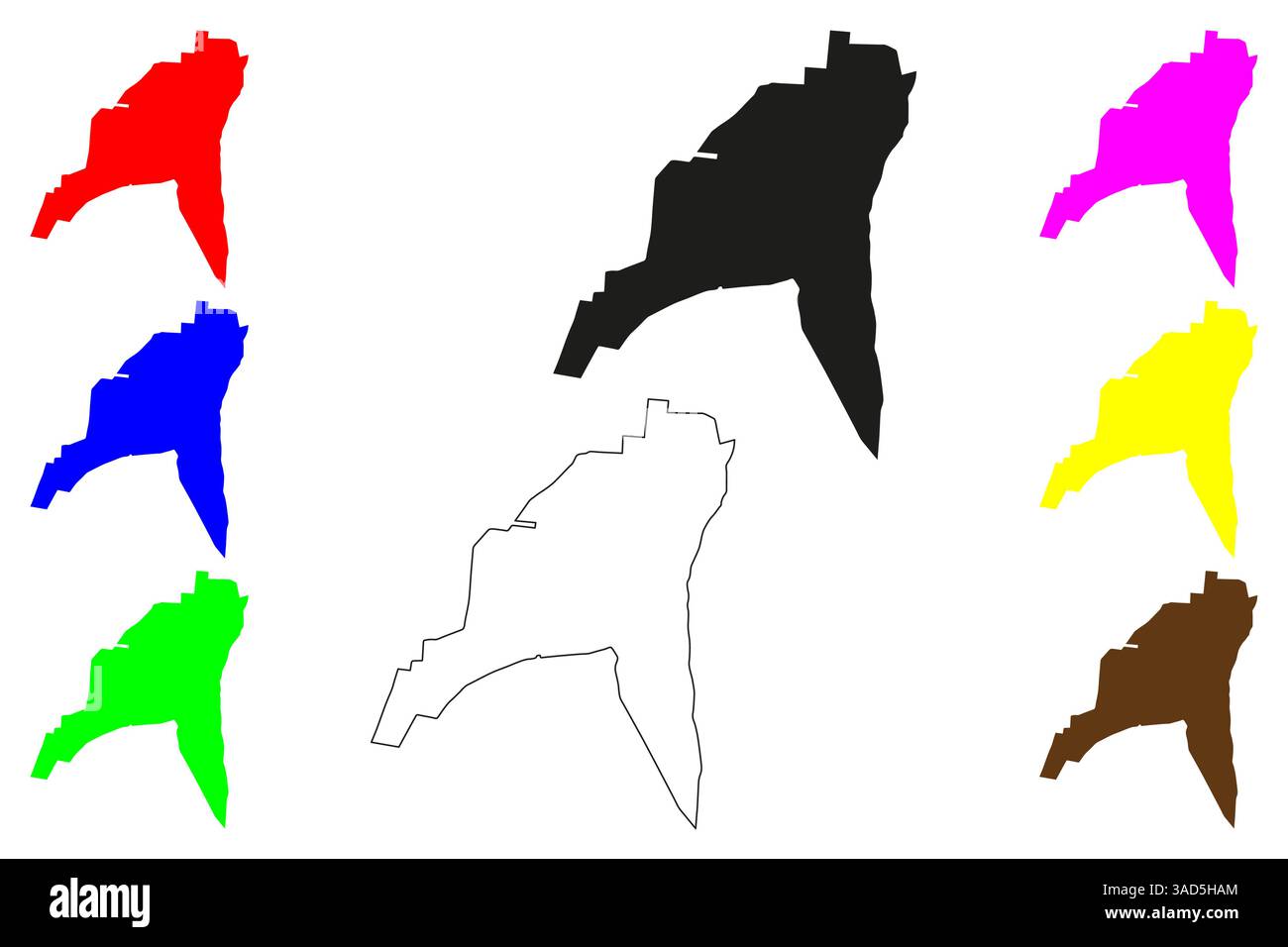 Gaya city (Republic of India, State of Bihar) map vector illustration ...