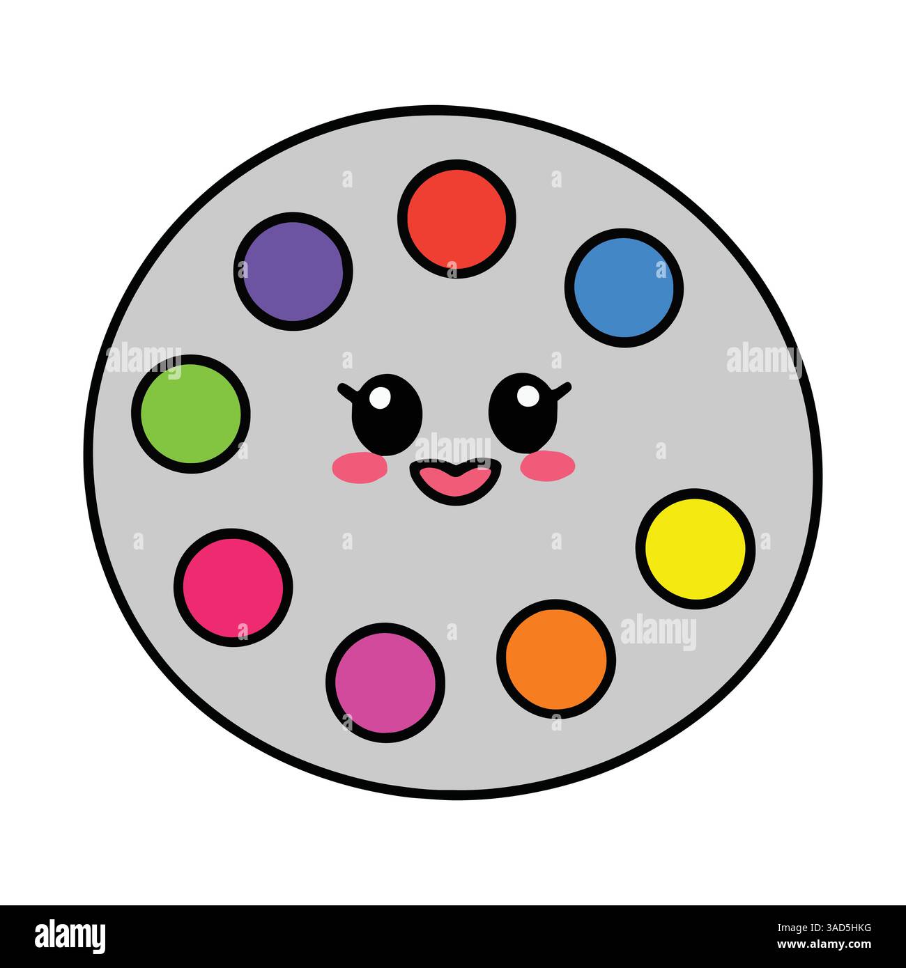 Kawaii color palette with cheerful pastel shades, featuring pink, green ...