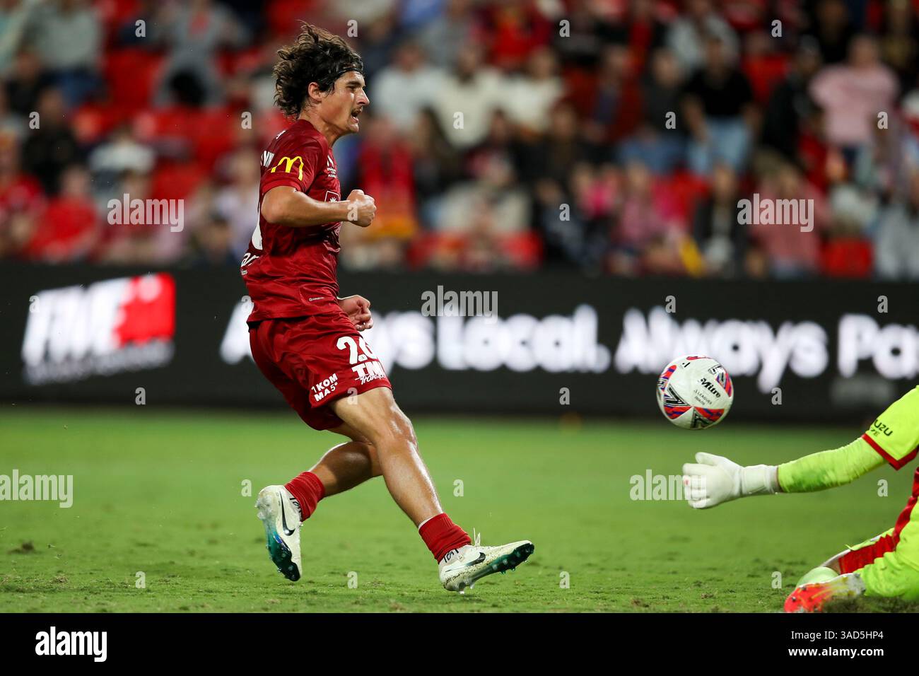 Adelaide, Australia. 05th Apr, 2025. Archie Goodwin of Adelaide United ...