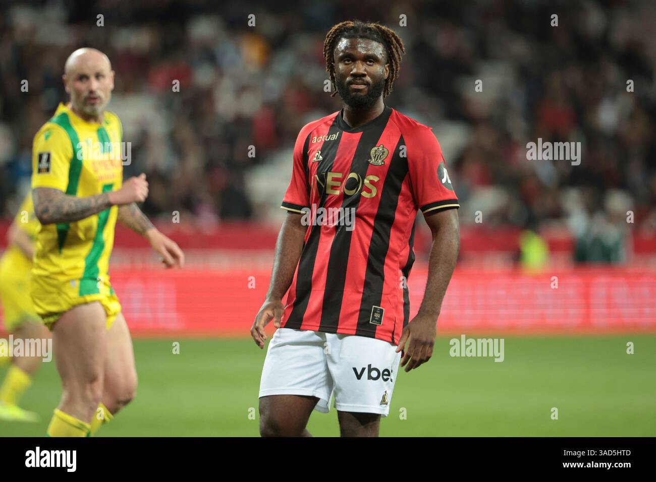 Nice, France. 04th Apr, 2025. Terem Moffi of Nice during the French championship Ligue 1 ...