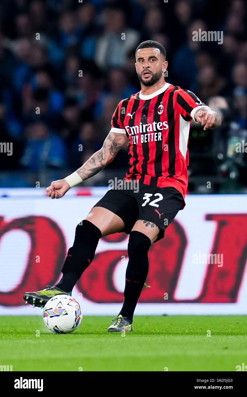 Naples, Italy. 30th Mar, 2025. Kyle Walker of AC Milan during the serie ...