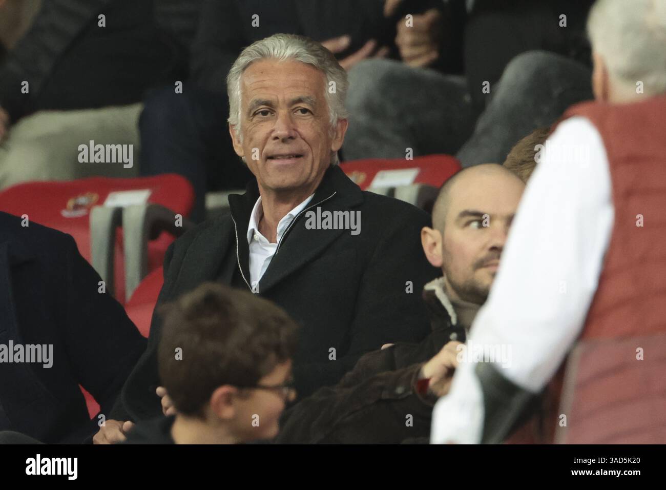 President of OGC Nice Jean-Pierre Rivere during the French championship ...