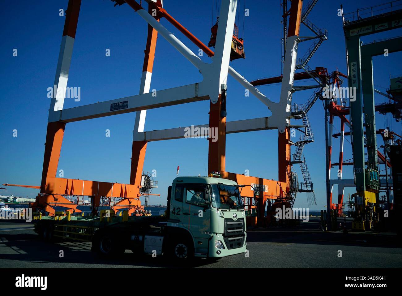 Tokyo Container Terminal is seen in Tokyo Feb. 19, 2025. (AP Photo ...