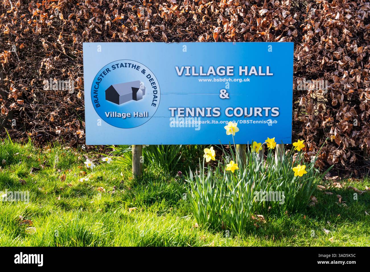 Sign for Brancaster Staithe & Deepdale Village Hall and Tennis Courts ...