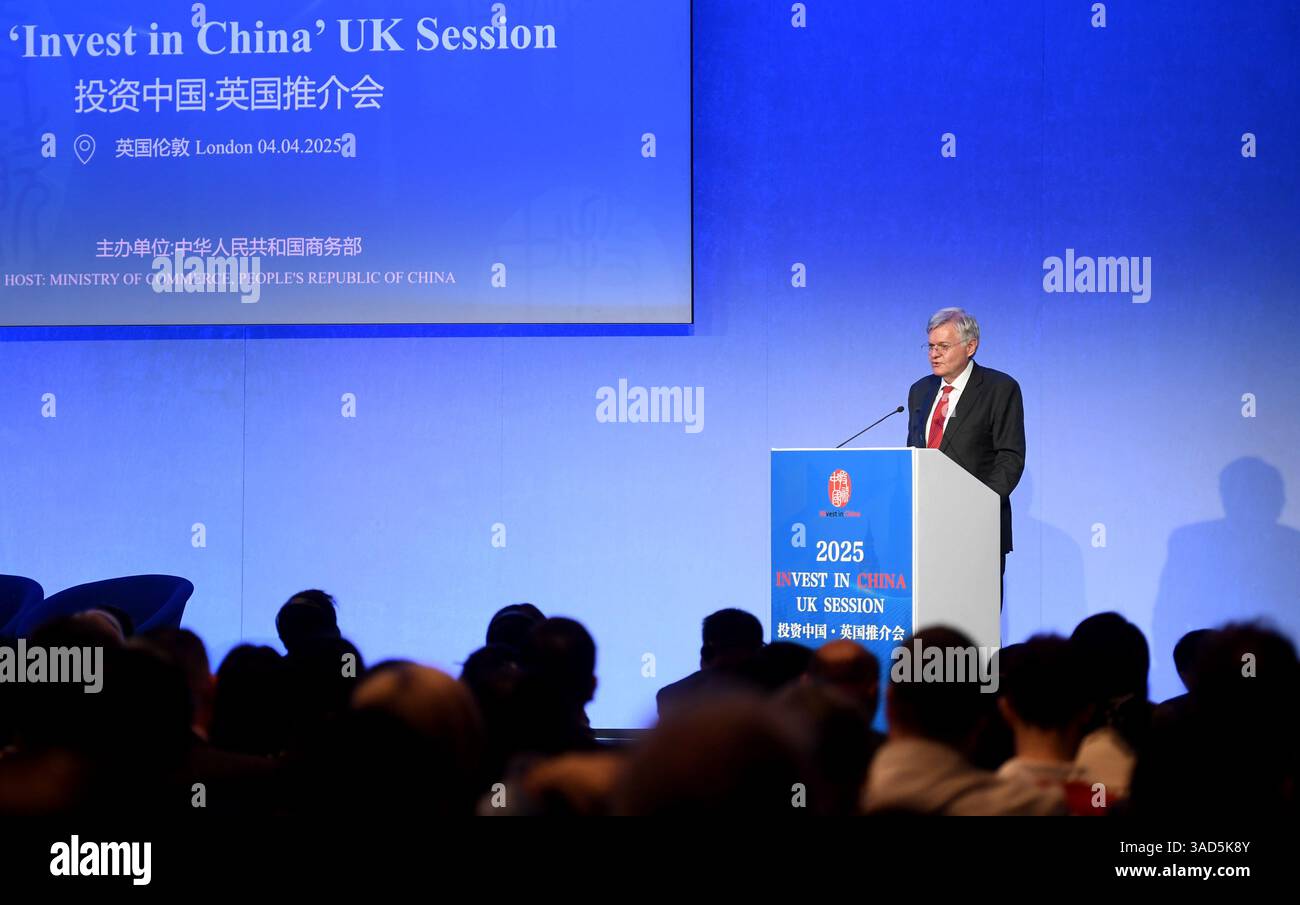 London, Britain. 4th Apr, 2025. Peter Burnett OBE BBS, CEO of the China ...