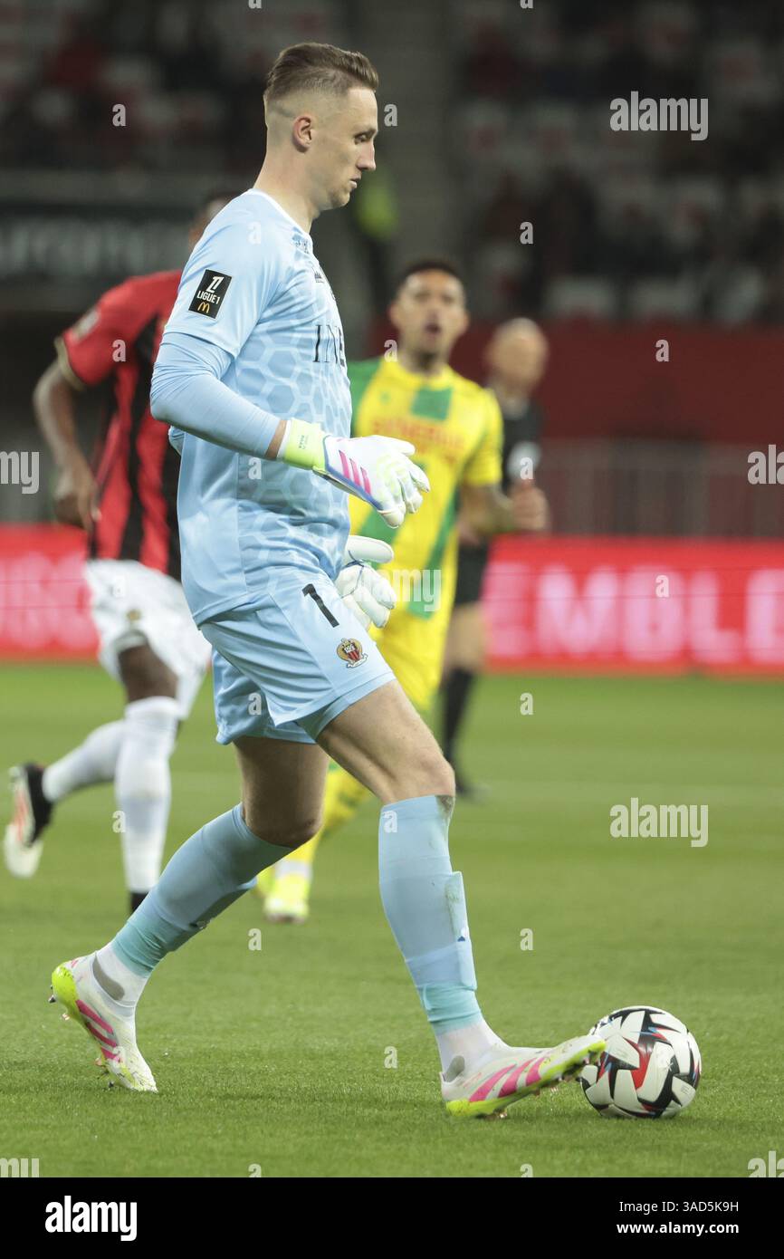 Nice goalkeeper Marcin Bulka during the French championship Ligue 1 ...