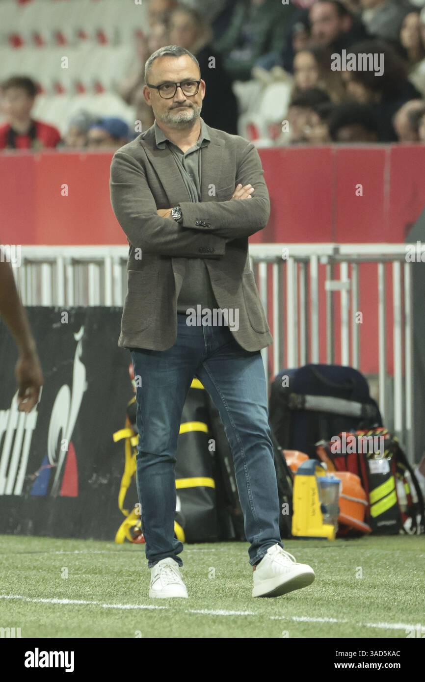 Coach of OGC Nice Franck Haise during the French championship Ligue 1 ...
