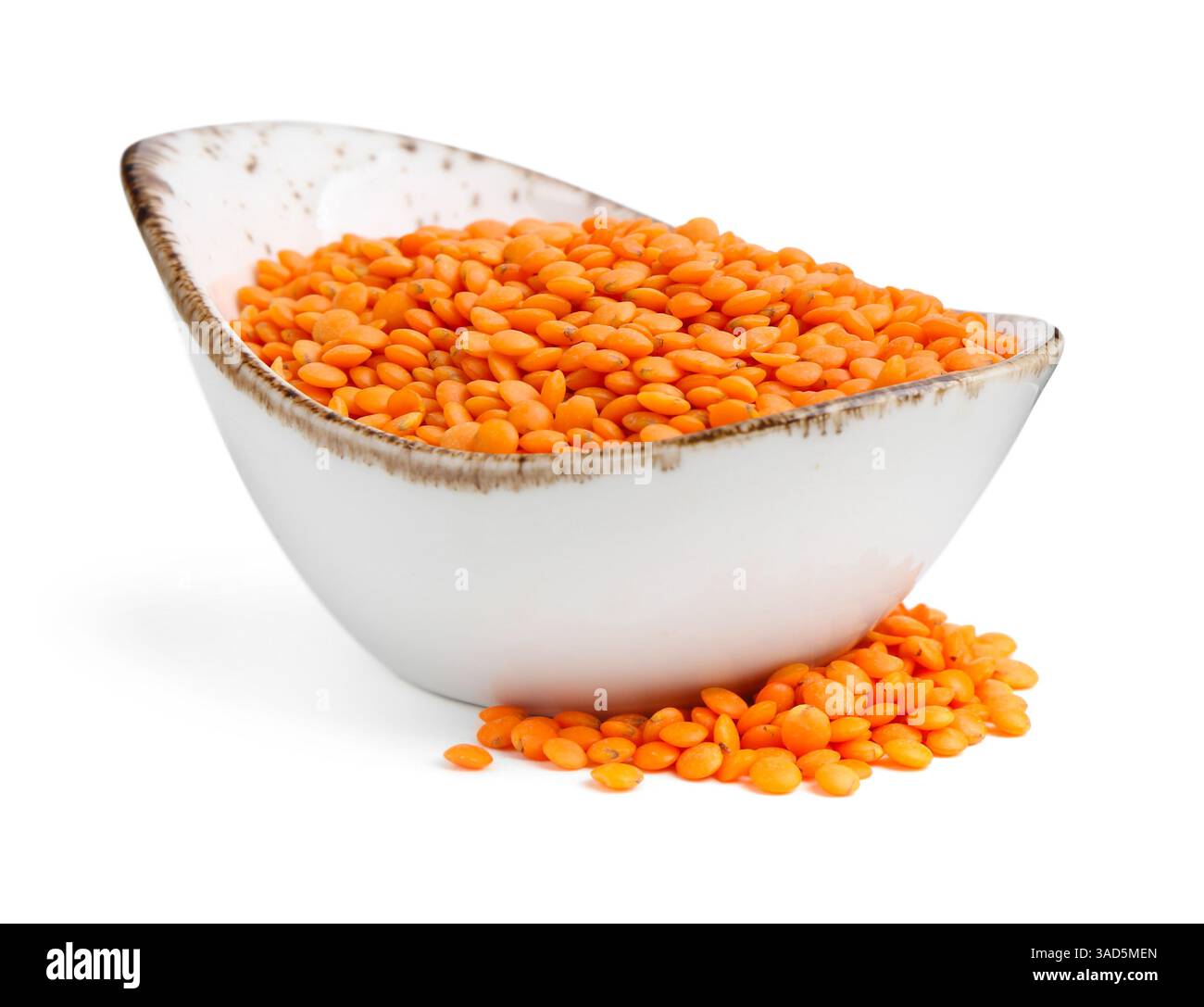 Raw lentils in bowl isolated on white Stock Photo - Alamy