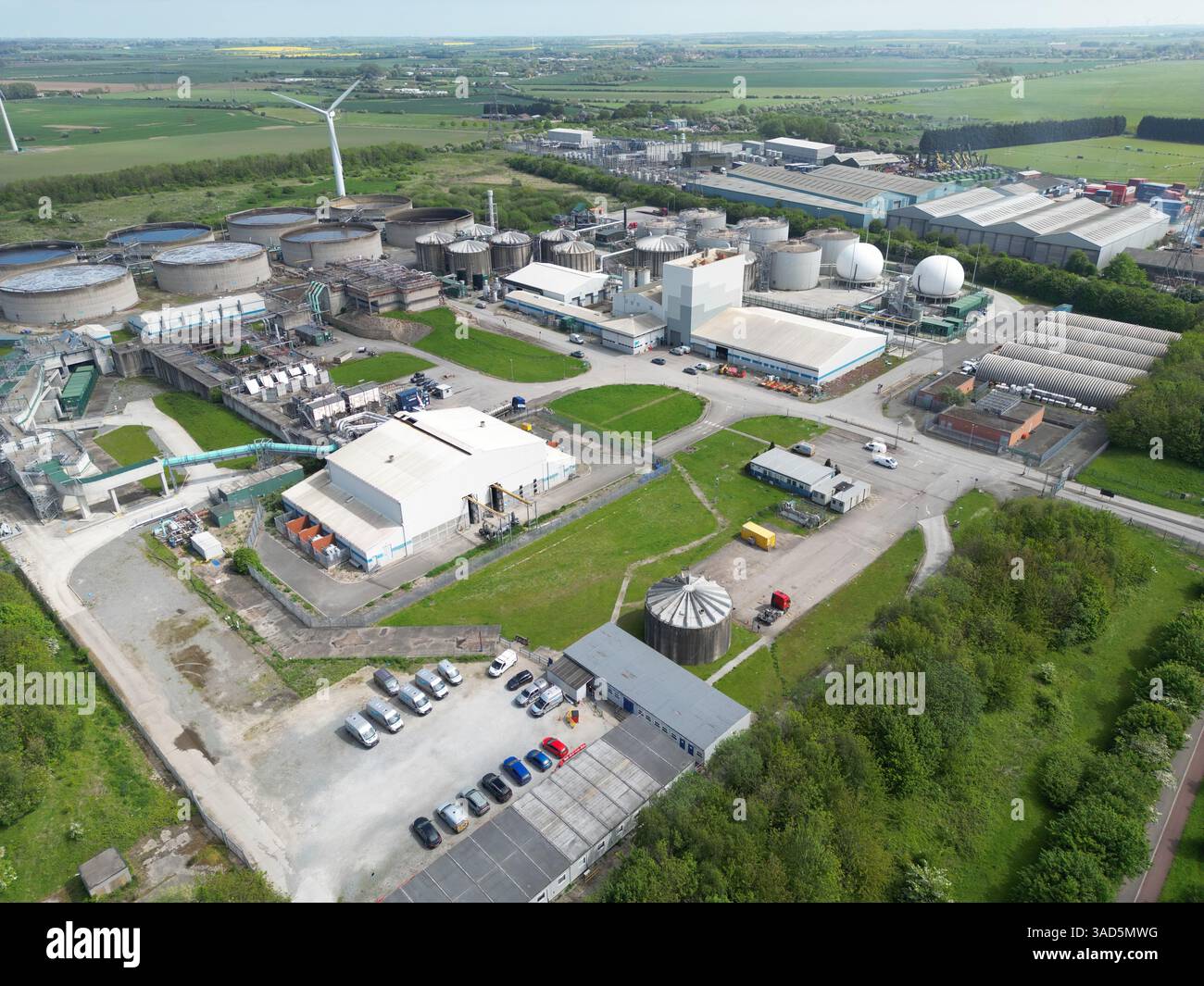 Aerial View of Hull Industrial water treatment plant Hedon road ...