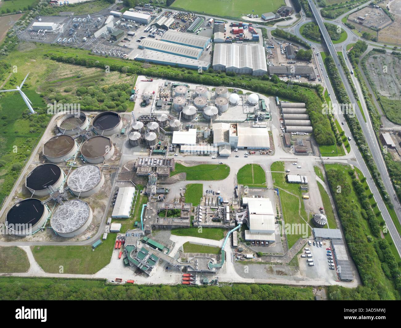 Aerial View of Hull Industrial water treatment plant Hedon road ...