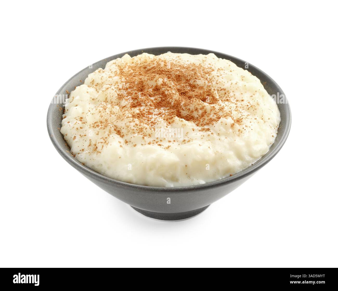 Delicious rice pudding with cinnamon isolated on white Stock Photo - Alamy