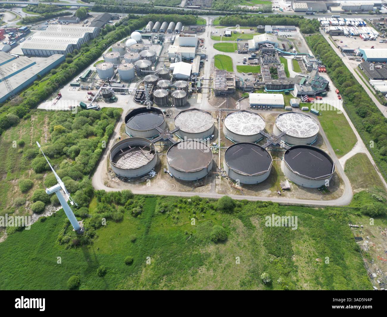 Aerial View of Hull Industrial water treatment plant Hedon road ...