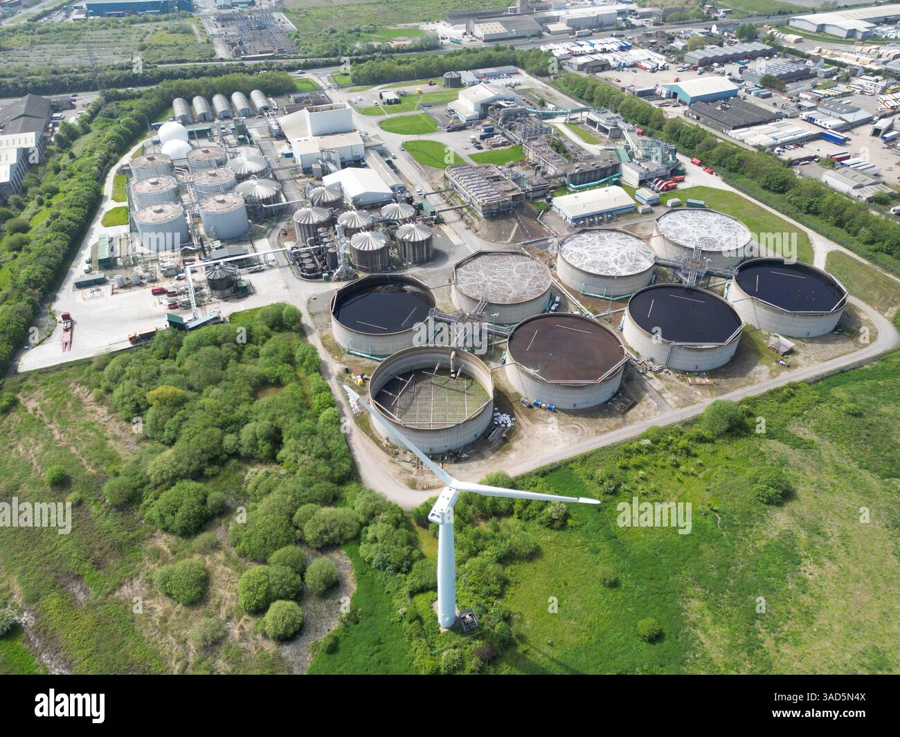 Aerial View of Hull Industrial water treatment plant Hedon road ...