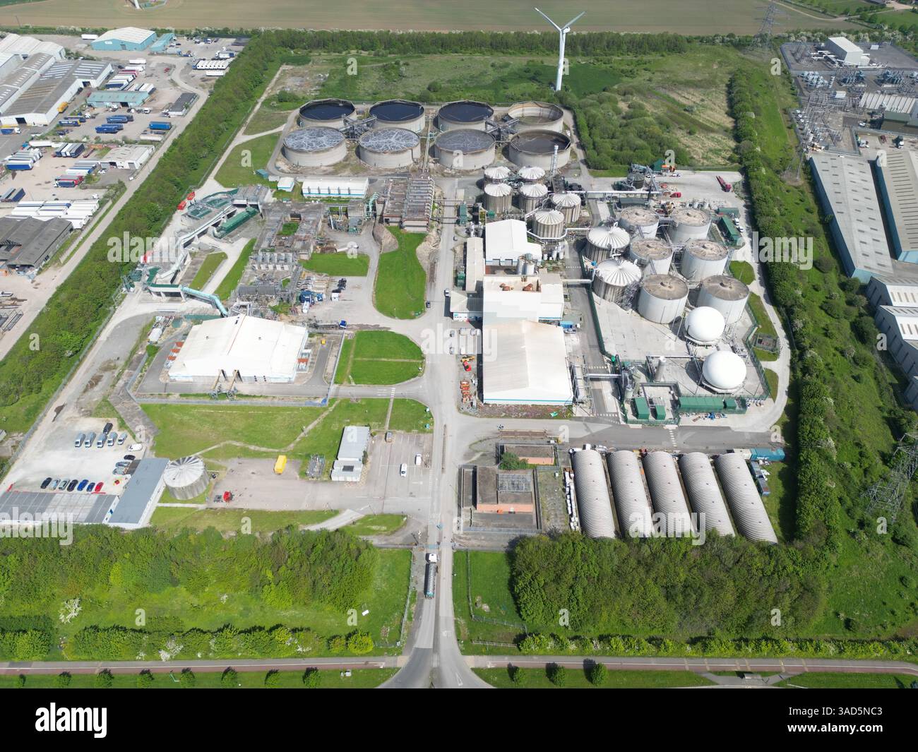 Aerial View of Hull Industrial water treatment plant Hedon road ...