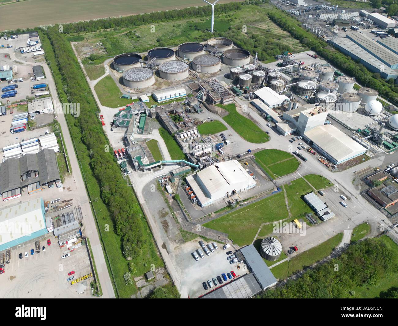 Aerial View of Hull Industrial water treatment plant Hedon road ...