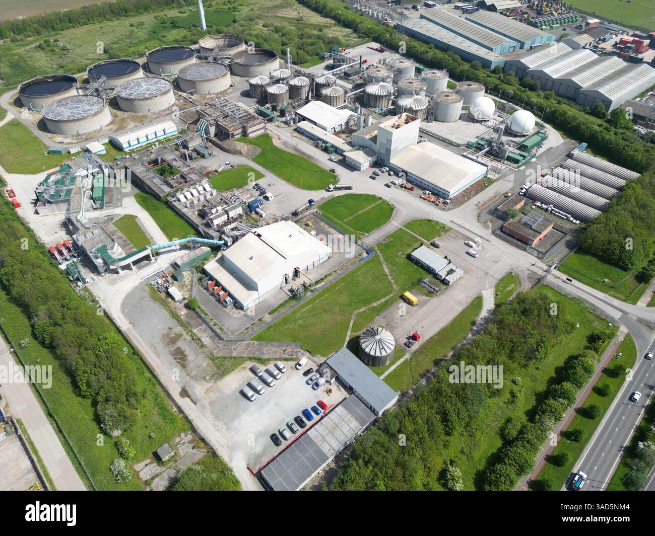 Aerial View of Hull Industrial water treatment plant Hedon road ...