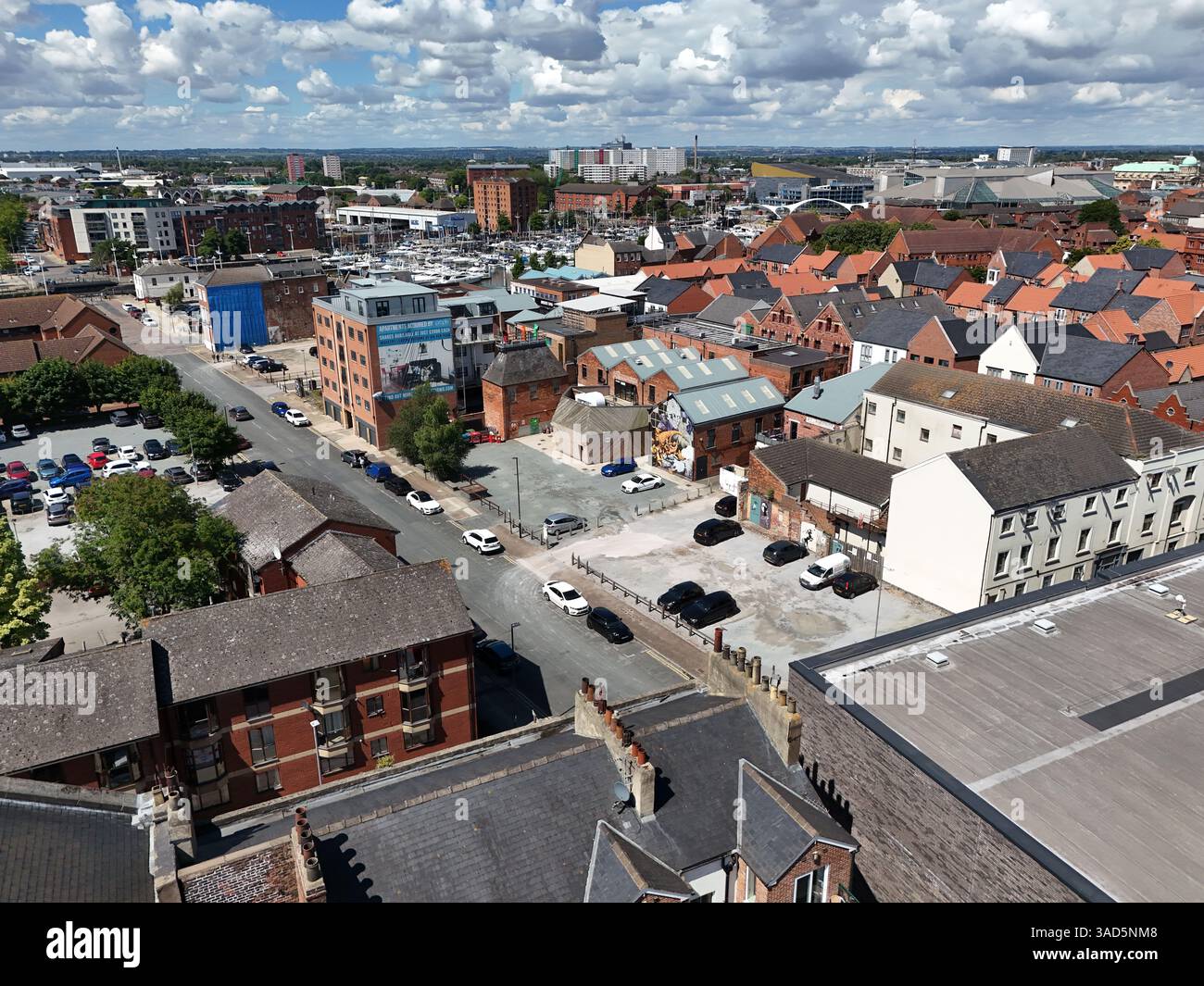aerial view of Hulls old town, Humber street, Kingston upon Hull Stock ...