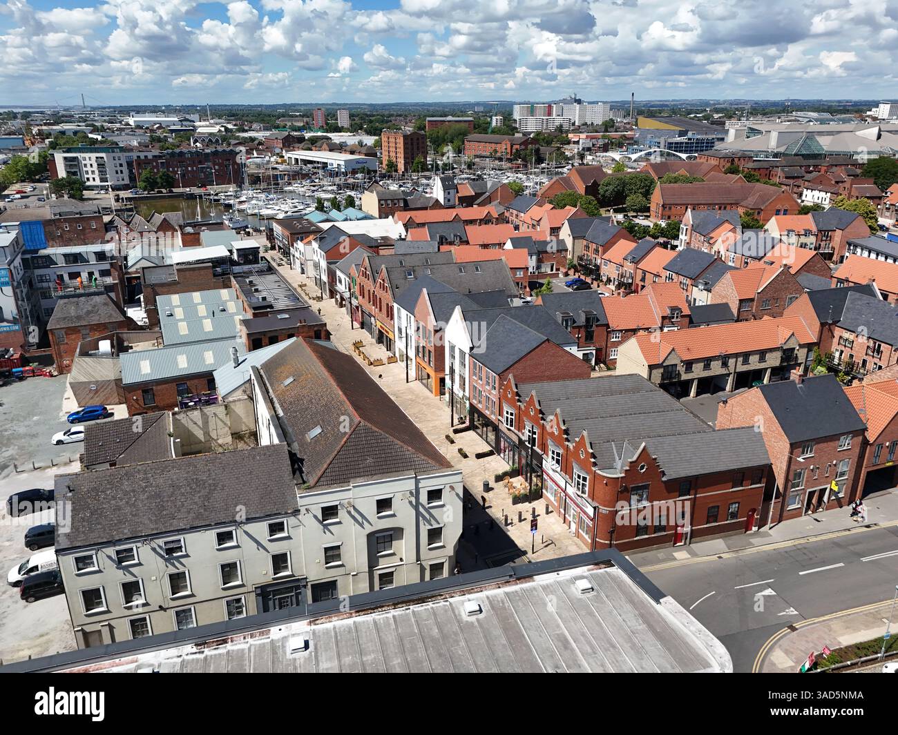 aerial view of Hulls old town, Humber street, Kingston upon Hull Stock ...