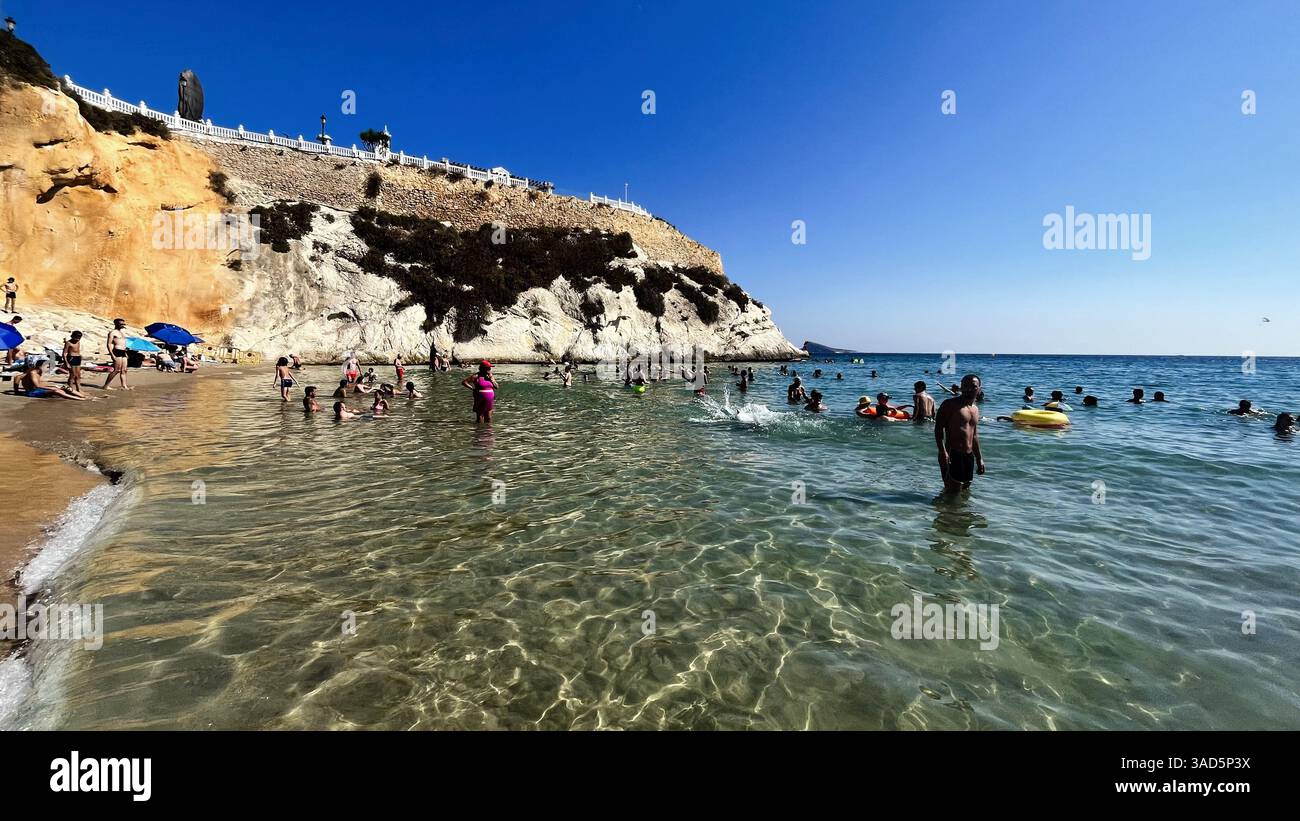 Benidorm, Spain - August 22, 2023: Crowded beach in Spain showcasing ...