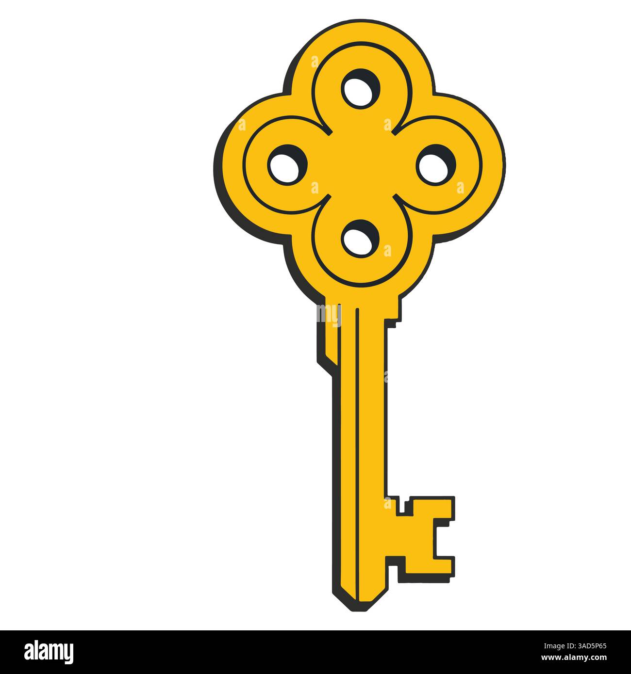 Classic key icon. Simple vector illustration of an old fashioned key ...