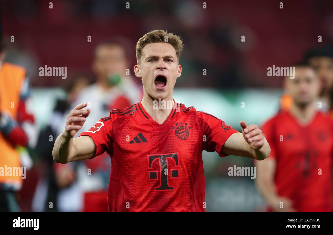 AUGSBURG, GERMANY - APRIL 04: Joshua Kimmich of Bayern Muenchen ...