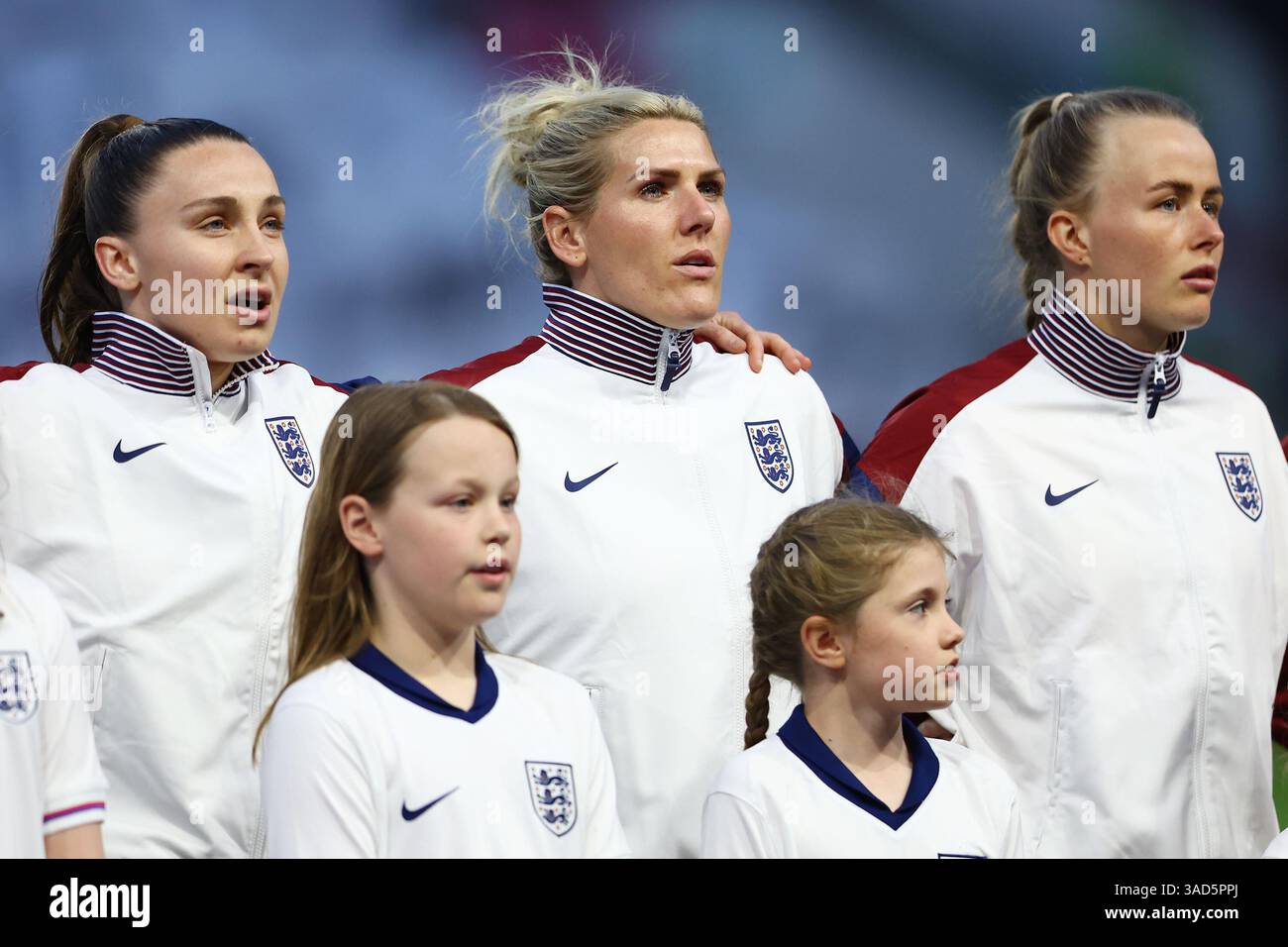 Bristol, England, 4th April 2025. Niamh Charles, Leah Williamson and ...