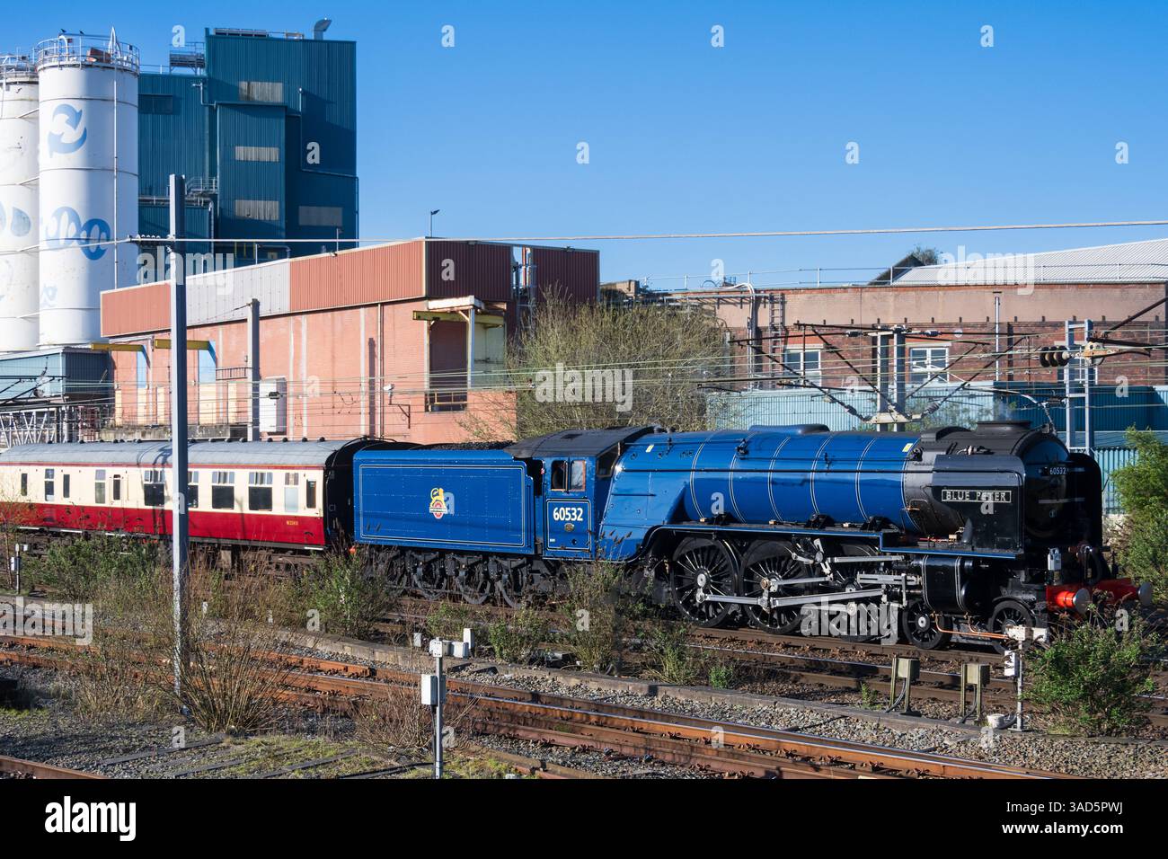 LNER Peppercorn Class A2 No. 60532 Blue Peter a 4-6-2 ("Pacific") steam locomotive seen at ...