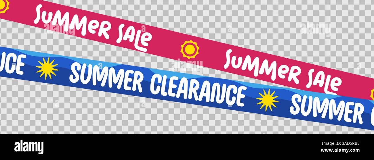 Bright Summer Sale and Clearance Tape with Bold White Text on Pink and ...