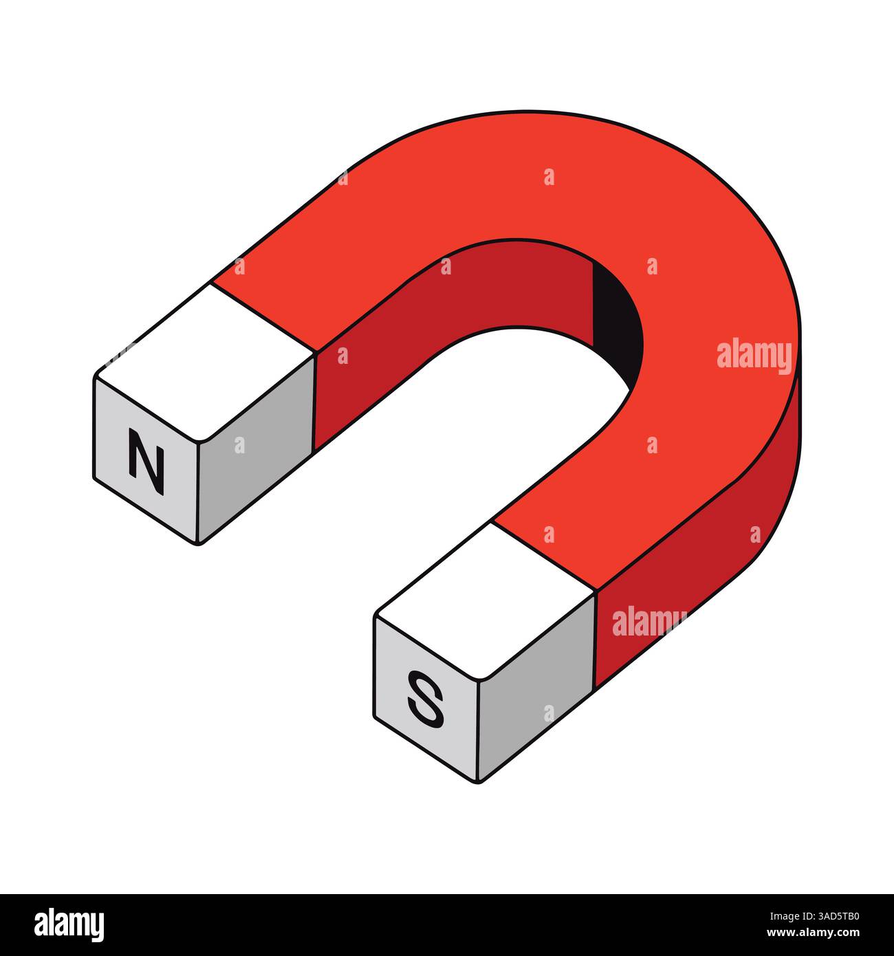 Magnet vector icon. U shaped magnet illustration. Physics and science ...