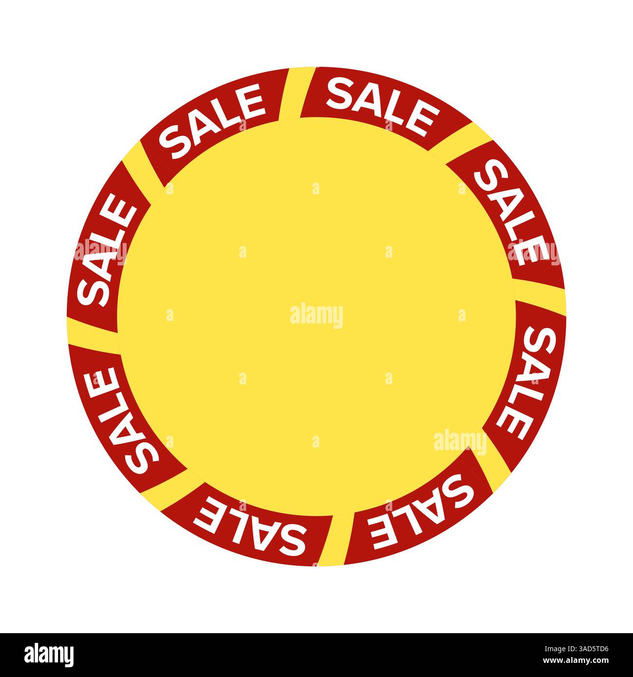 Bold Red Sale Badge with Yellow Center and Segmented Border, Ideal for ...